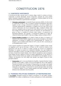 CONSTITUCION 1876 1. CONTEXTO HISTORICO 2. FUERZAS POLITI - Apuntes de ...