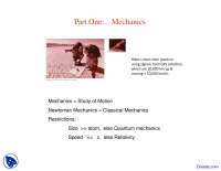 Motion in Straight Line - General Physcis - Lecture Slides - Docsity