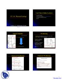 Sedimentary Rocks - General Geology - Lecture Slides - Docsity