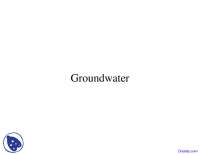 Groundwater - General Geology - Lecture Slides - Docsity