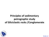 Petrographic - Sedimentology - Lecture Slides - Docsity