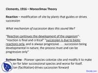 Monoclimax Theory - Geography - Lecture Slides - Docsity