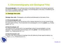 Chronostratigraphy - Stratigraphy - Lecture Slides - Docsity