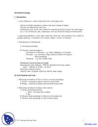 Structural Geology - Engineering Geology - Lecture Notes - Docsity