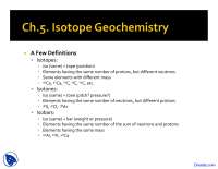 Isotones - Geochemistry I - Lecture Slides - Docsity
