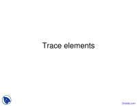 Trace Elements - Geochemistry I - Lecture Slides - Docsity