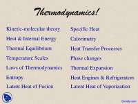 Thermodynamics - Physics - Lecture Slides - Docsity