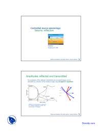 Seismic Reflection - Geochemistry - Lecture Slides - Docsity