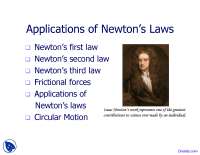 Applications of Newton’s Laws - General Physics I - Lecture Slides | Slides Physics | Docsity