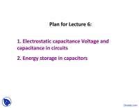 Electrostatic Capacitance - General Physics I - Lecture Slides - Docsity