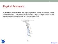 Physical Pendulum - General Physics I - Lecture Slides - Docsity