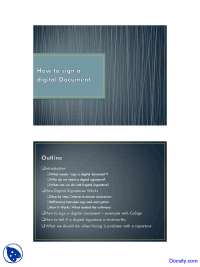 Digital Signature - E-Commerce - Lecture Slides - Docsity
