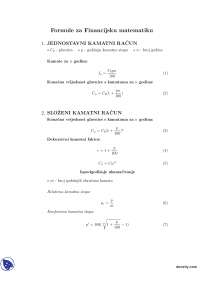 Formule-Ispit-Financijska matematika-Ekonomija | Ispiti' predlog Finansijska matematika - Docsity