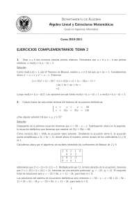 Ejercicios Algebra Lineal (Resueltos) num Enteros - Ejercicios de Álgebra - Docsity