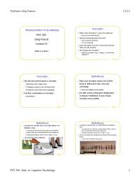 Representation of Knowledge - Introduction to Cognitive Psychology - Lecture Slides - Docsity