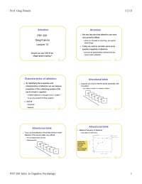Characteristics of Attention - Introduction to Cognitive Psychology - Lecture Slides - Docsity