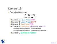 Selectivity - Chemical Reaction Engineering - Lecture Slides - Docsity