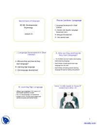 Special Types of Language - Developmental Psychology - Lecture Slides ...