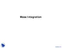 Mass Integration - Process Design Practice - Lecture Slides - Docsity