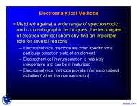 Electroanalytical Chemistry - Advanced Analytical Chemistry - Lecture Slides - Docsity