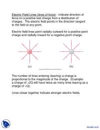Electric Field Lines - General Physics - Lecture Notes - Docsity