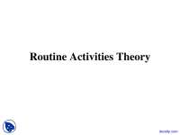 Routine Activities Theory - Advanced Criminology - Lecture Slides - Docsity