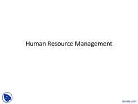 Human Resource Management - Principles of Management - Lecture Slides - Docsity