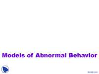 Models of Abnormal Behavior - Abnormal Psychology - Lecture Slides ...
