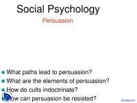 Persuasion - Social Psychology - Lecture Slides - Docsity