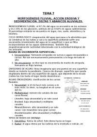 Morfogenesis fluvial - Apuntes de Geología - Docsity