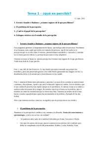 ¿Qué es percibir? - Apuntes de Psicología - Docsity