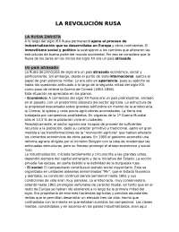 LA REVOLUCION RUSA - Apuntes de Periodismo - Docsity