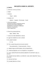 Encuesta sobre deporte - Guías, Proyectos, Investigaciones de ...