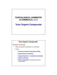 Toxic Organic Compounds - Chemistry - Lecture Slides - Docsity
