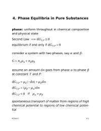 Phase Equilibria - Physical Chemistry I - Handout - Docsity