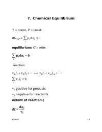 Chemical Equilibrium - Physical Chemistry I - Handout | Exercises ...