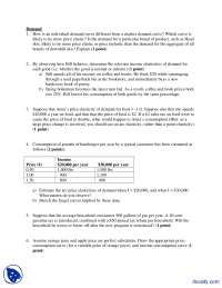 Demand - Intermediate Microeconomics - Assignment - Docsity