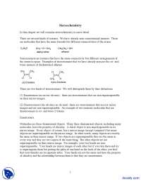 Stereochemistry - Organic Chemistry - Lecture Notes - Docsity