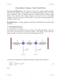 Normal Mode Coordinates - Wave Phenomena - Lecture Slides - Docsity