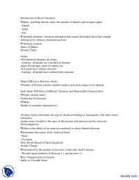 Introduction to Basic Chemistry - Human Body Anatomy - Lecture Notes ...