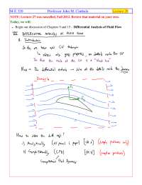 Differential Analysis of Fluid Flow - Fluid Flow - Handout - Docsity