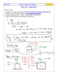 Introduction - Fluid Flow - Handout - Docsity
