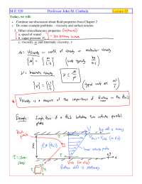 Viscosity and Surface Tension - Fluid Flow - Handout - Docsity