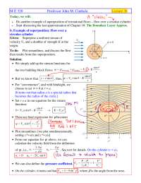 Boundary Layer Equations - Fluid Flow - Handout - Docsity