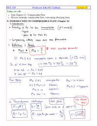 Isentropic Compressible - Fluid Flow - Handout - Docsity