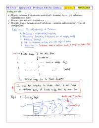 Boundary Layer Equations - Fluid Flow - Handout - Docsity