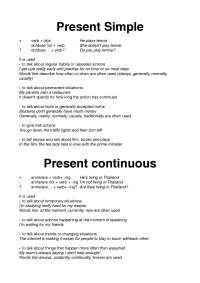 Present tenses - Docsity