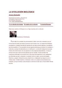 La evolucion biologica - Apuntes de Historia - Docsity