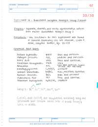 Qualitative Inorganic Analysis - Lab Notebook - General Chemistry Lab ...