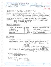 Lab Notebook Experiment 2 for General Chemistry Lab | CHEM 1212 - Docsity